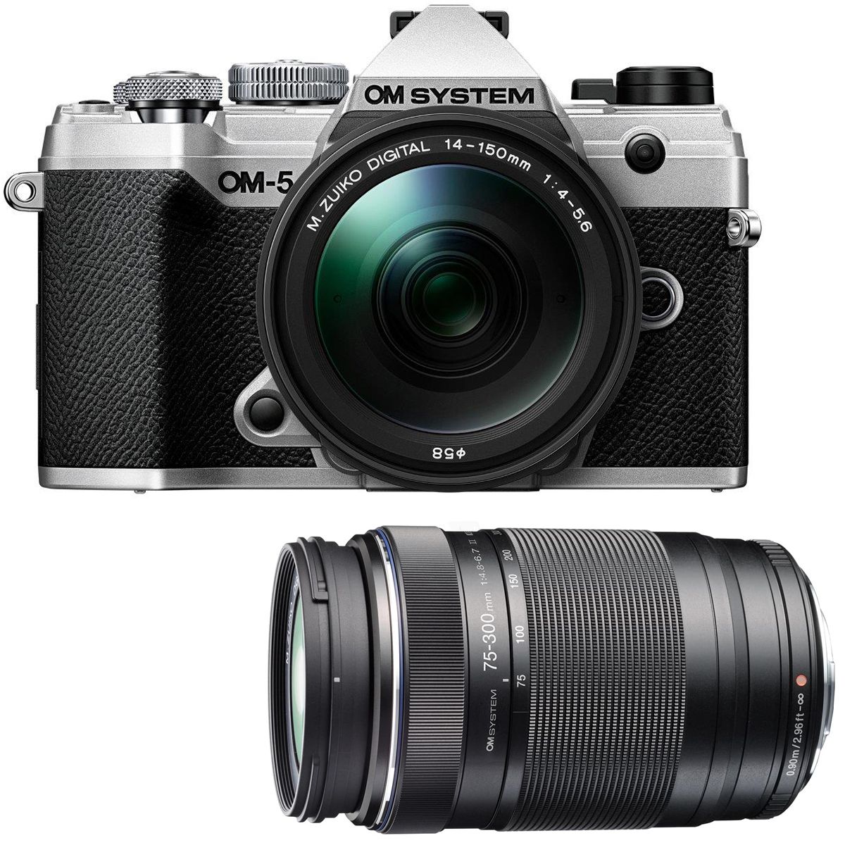 OM-5 14-150mm II レンズキット シルバー＋ ED 75-300mm F4.8-6.7II セット 【 ムラウチドットコム